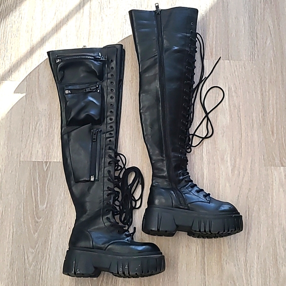 Current Mood | Shoes | Current Mood Obsidian Pocket Platform Boots ...